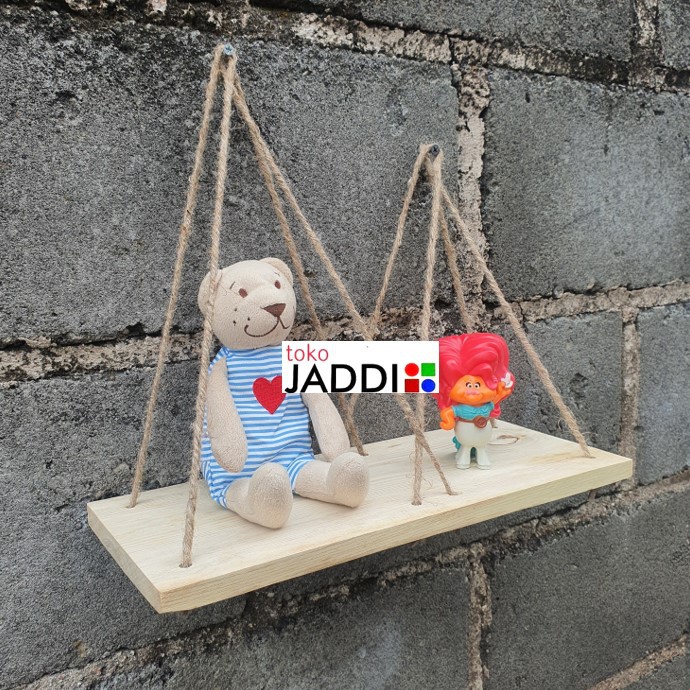Jual BARU Amtali Ambalan rak Kayu Tali Rami 35x14cm Minimalis Rak ...