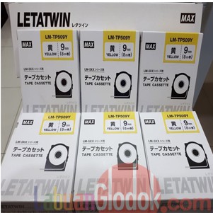Jual TAPE LABEL LETATWIN MAX LM-TP509YL BLACK ON YELLOIW 9MM | Shopee ...