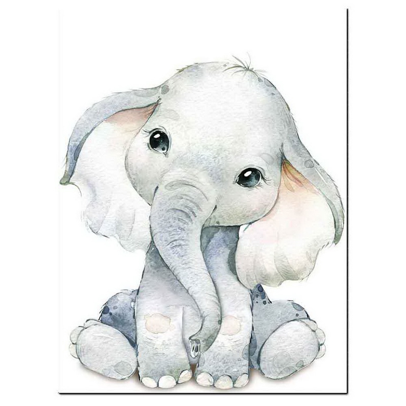 Jual Poster Hewan Kartun Gajah Hiasan Dinding Desain Satwa Singa Zebra ...