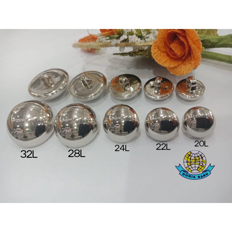 Jual KANCING JAMUR POLOS GOLD & SILVER PER LUSIN | Shopee Indonesia