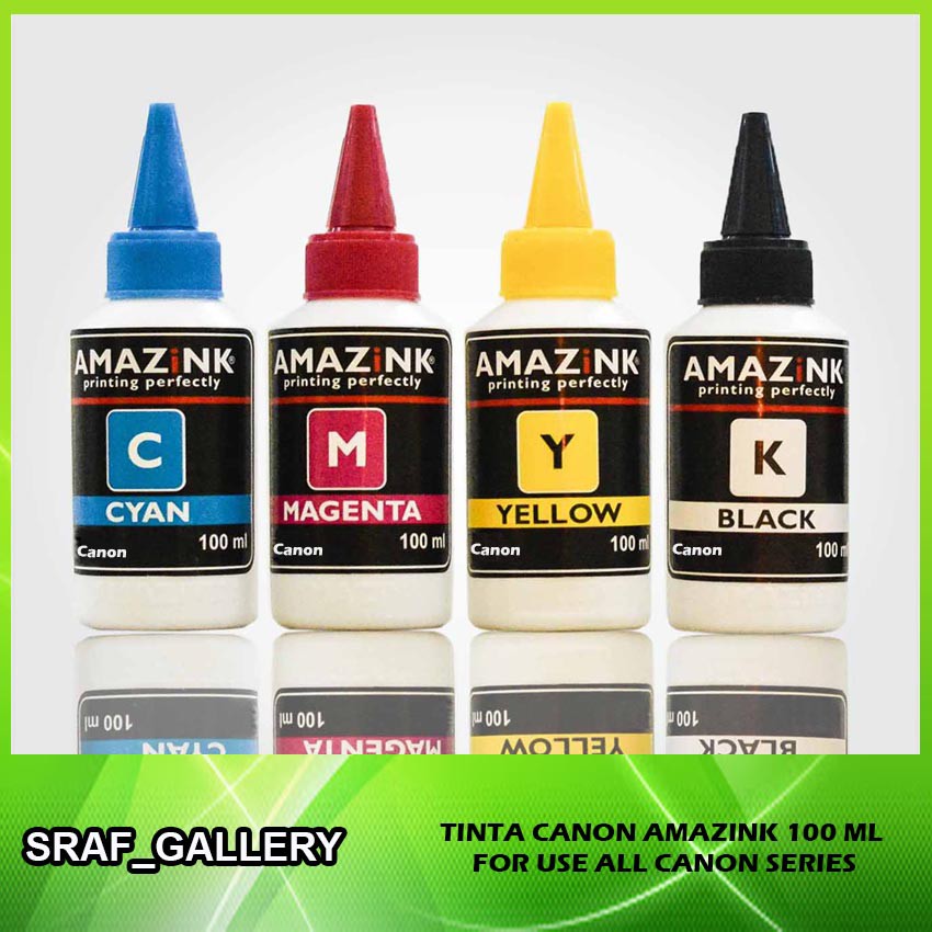 Jual TINTA CANON AMAZINK 100ML CYAN MAGENTA YELLOW BLACK | Shopee Indonesia
