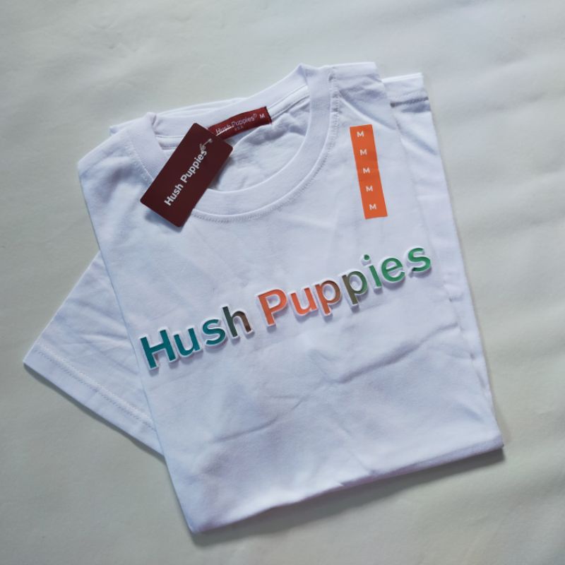 Jual Kaos Hush Puppies Embos Flocking Lengan Pendek Cowo Cewe | Shopee ...