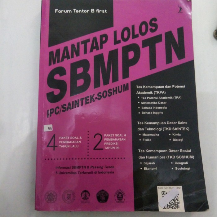 Jual BUKU MANTAP LOLOS SBMPTN IPC/SAINTEK-SOSHUM | Shopee Indonesia