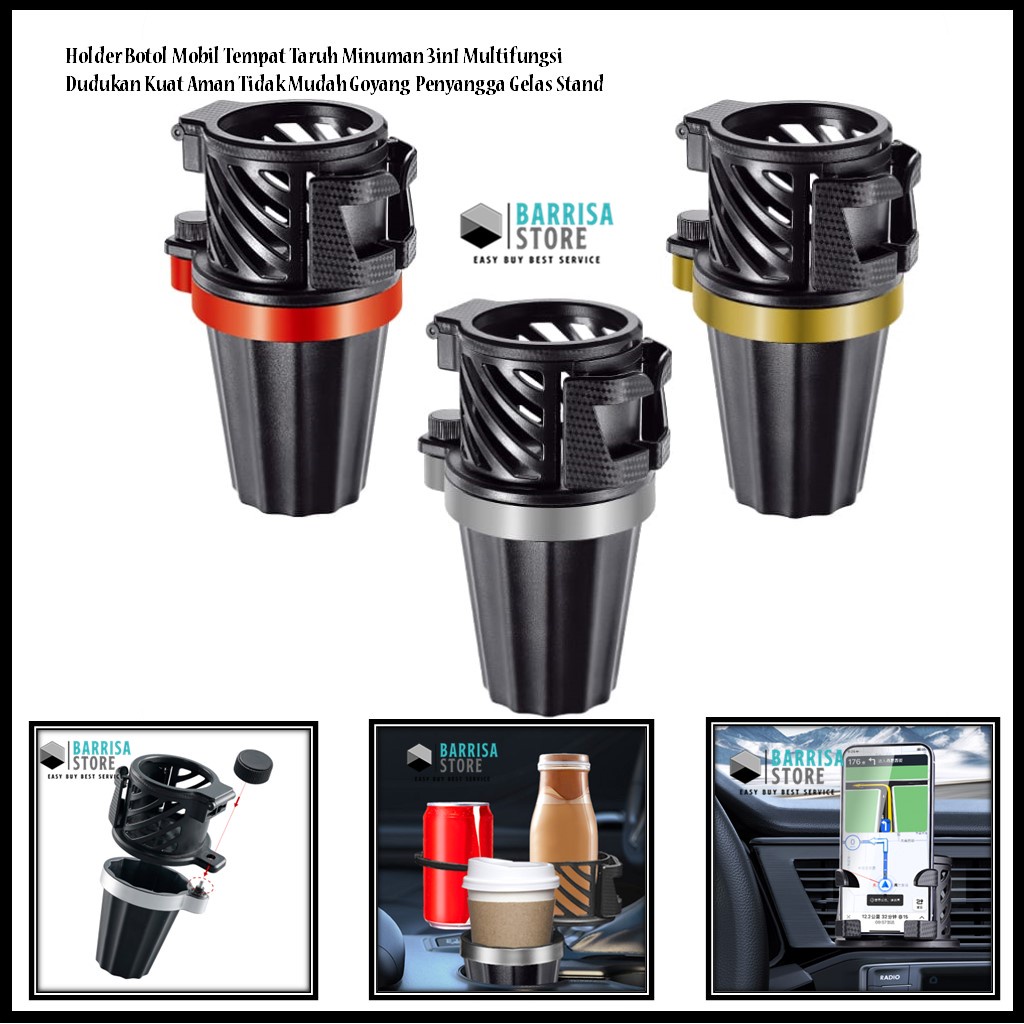Jual Holder Botol Mobil Tempat Taruh Minuman DAN HP 3in1 Multifungsi ...