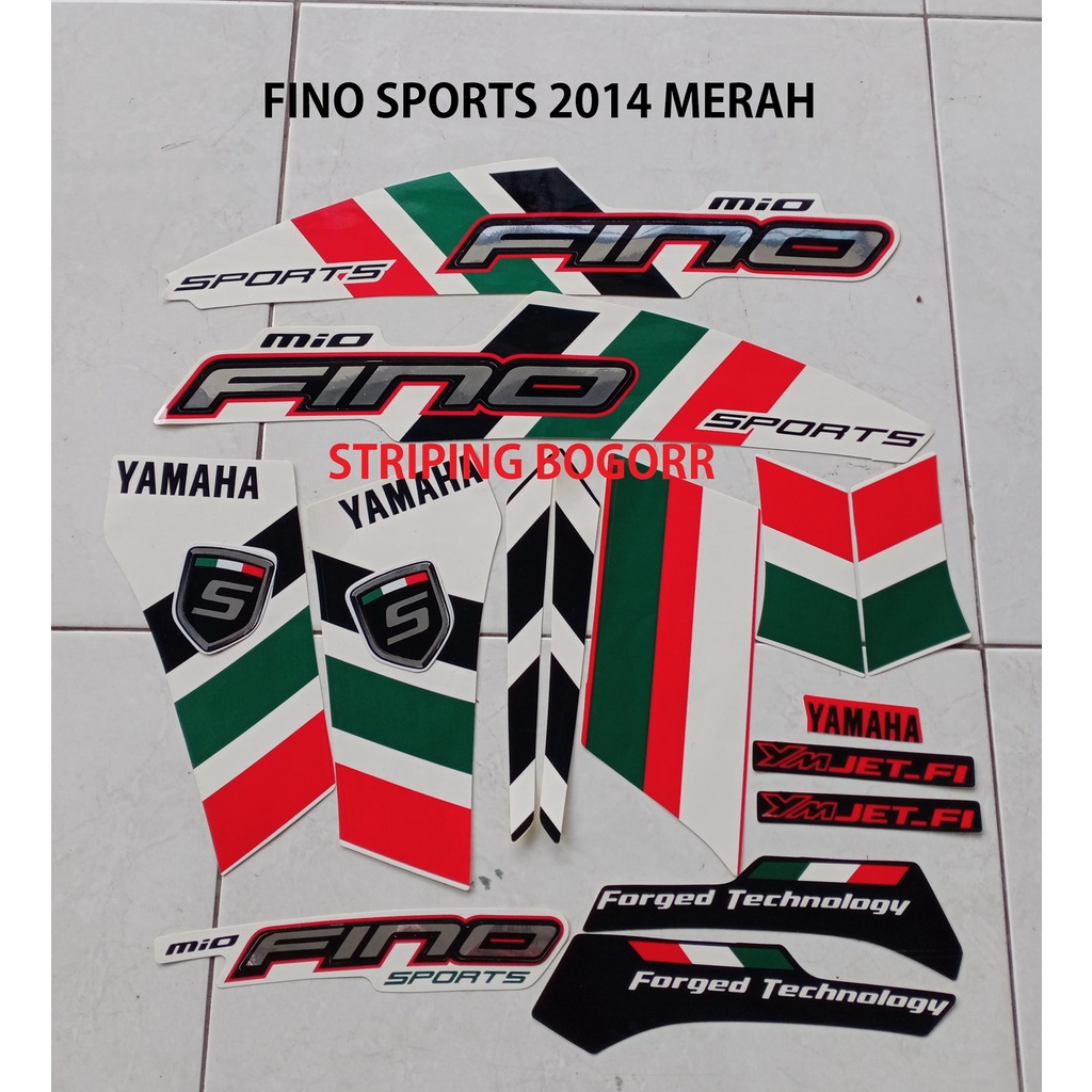 Jual Stiker Striping Lis Motor Yamaha Fino Sports 2014 Red Merah ...