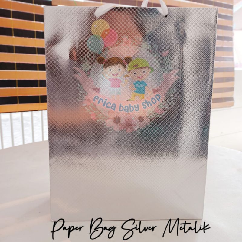 Jual paper bag silver metalik | Shopee Indonesia