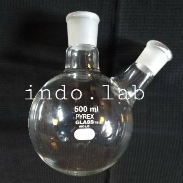 Jual Labu didih leher 2 500 ml/ Boiling flask two neck pyrex | Shopee ...