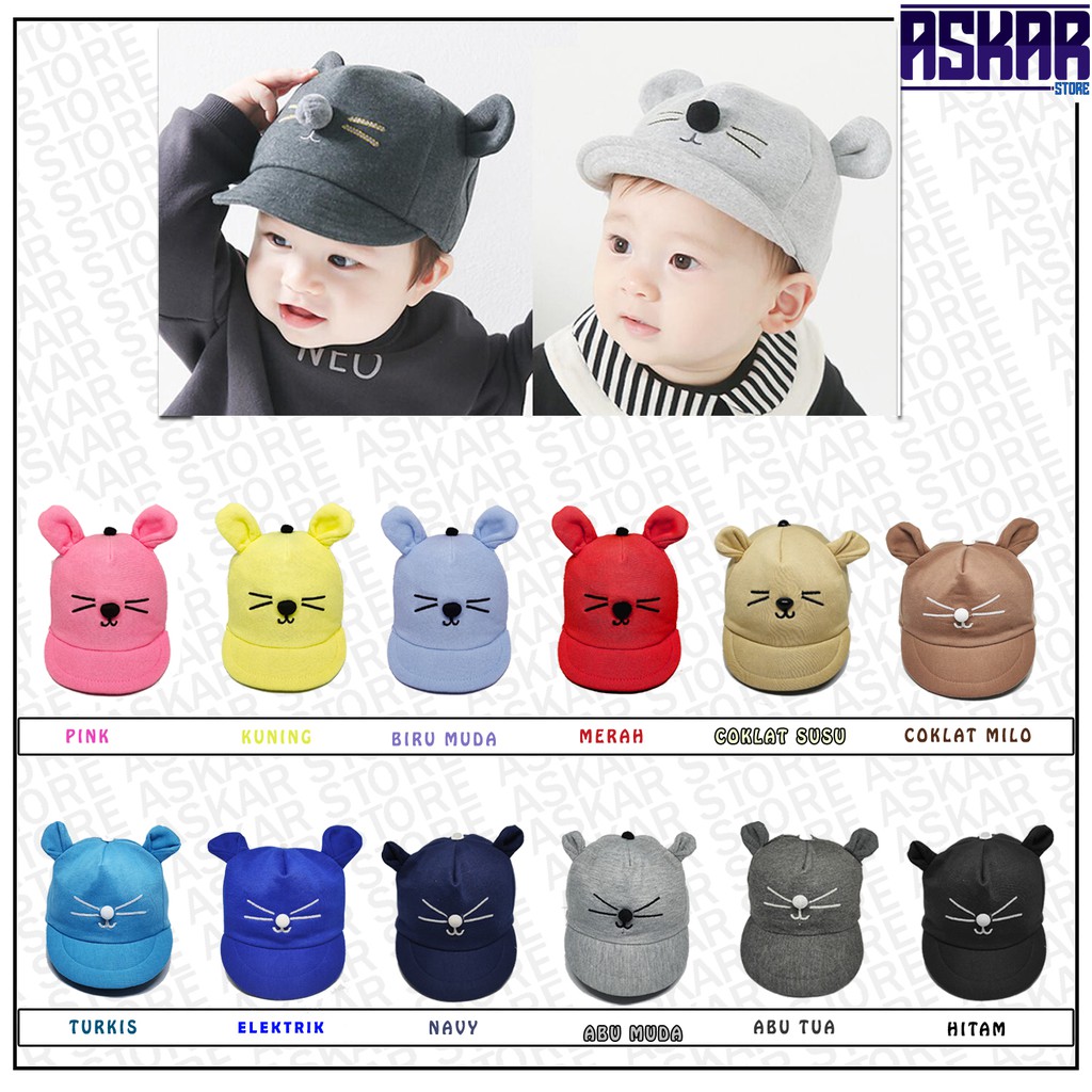 Jual Topi bayi laki laki perempuan model karakter kucing newborn 0 6 ...