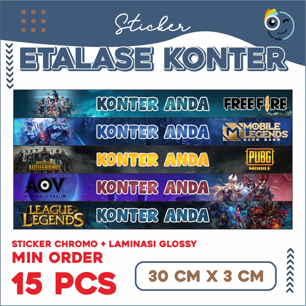 Jual Sticker Etalase Konter / Stiker counter / Stiker game laminasi ...