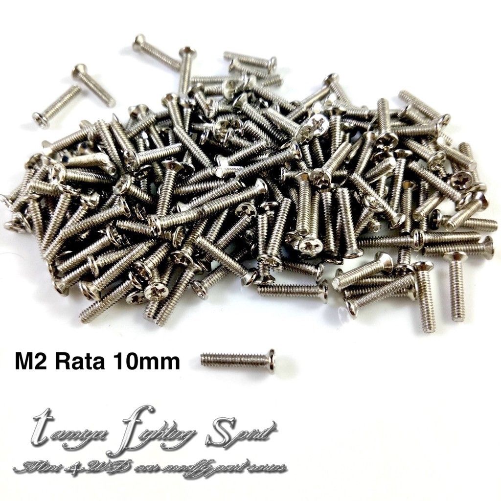 Jual Rep Tamiya Screw M2 Baut Rata 10mm (NS603) | Shopee Indonesia