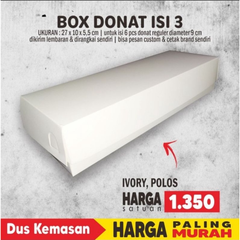 Jual Box Donat Polos uk 27 x 10 x 5,5 cm Ivory Foodgrade | Shopee Indonesia