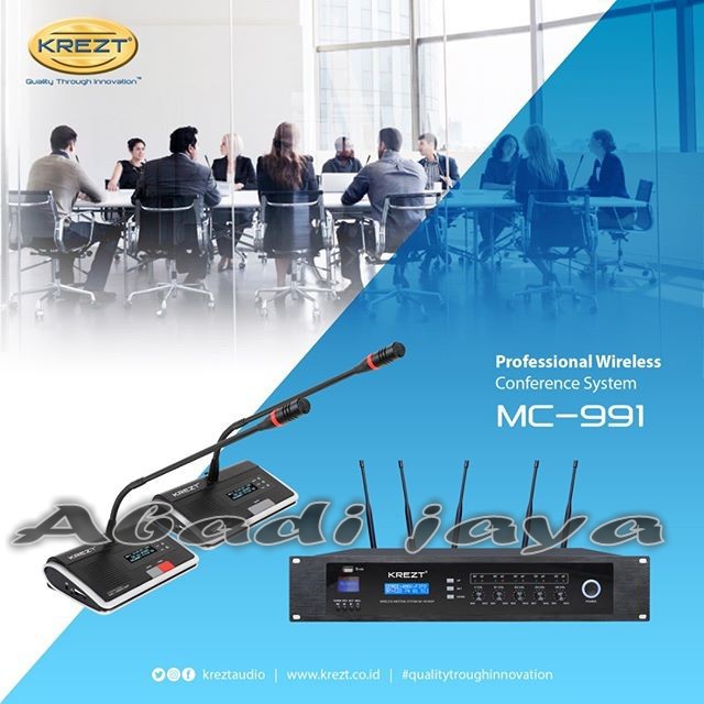 Jual MIC CONFERENCE MEJA KREZT MC991 MC 991 WIRELESS rechargeable ...
