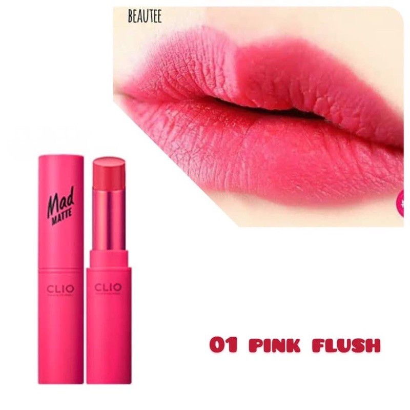 Jual CLIO Mad Matte Velvet Lipstick No 01 Pink Flush | Shopee Indonesia