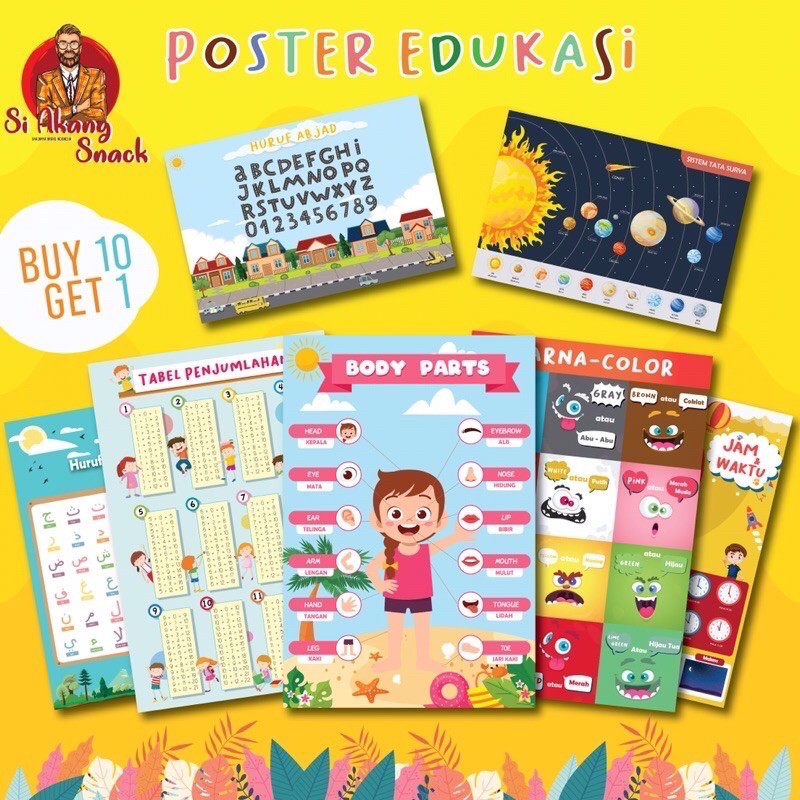 Jual POSTER EDUKASI PENDIDIKAN BELAJAR ANAK BALITA BAYI TK SD PAUD ...