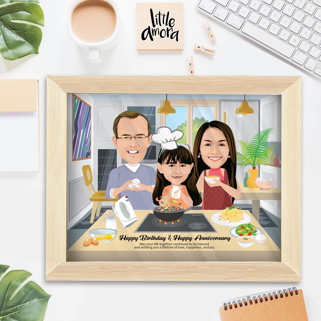 Jual 2D Frame 20x25cm (8R) NON POP UP karikatur scrapframe hadiah ...