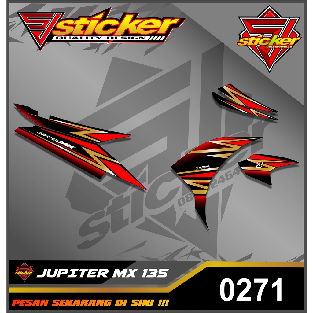 Jual 0271 Striping Jupiter MX 135 List Racing Gold | Shopee Indonesia