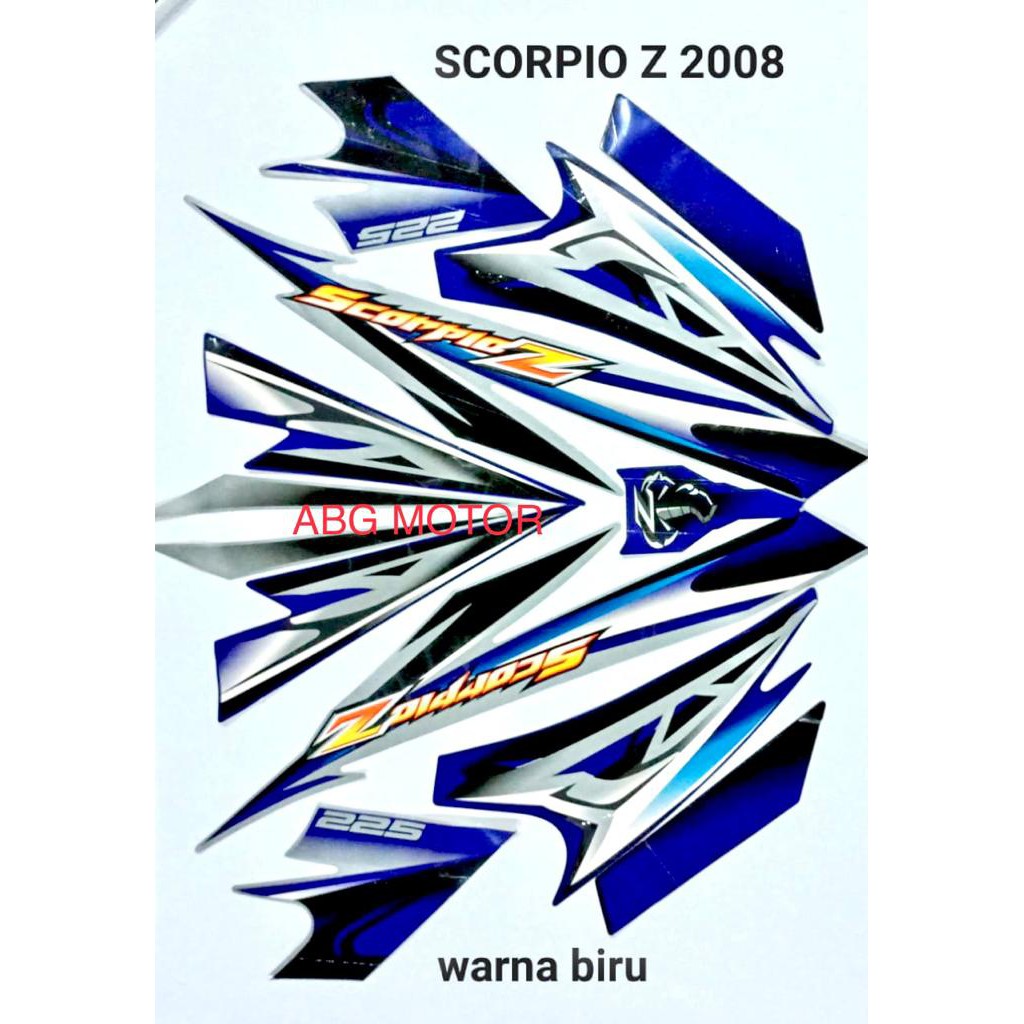 Jual LIS BODY STRIPING STIKER BODY YAMAHA SCORPIO Z 2008 BIRU | Shopee ...