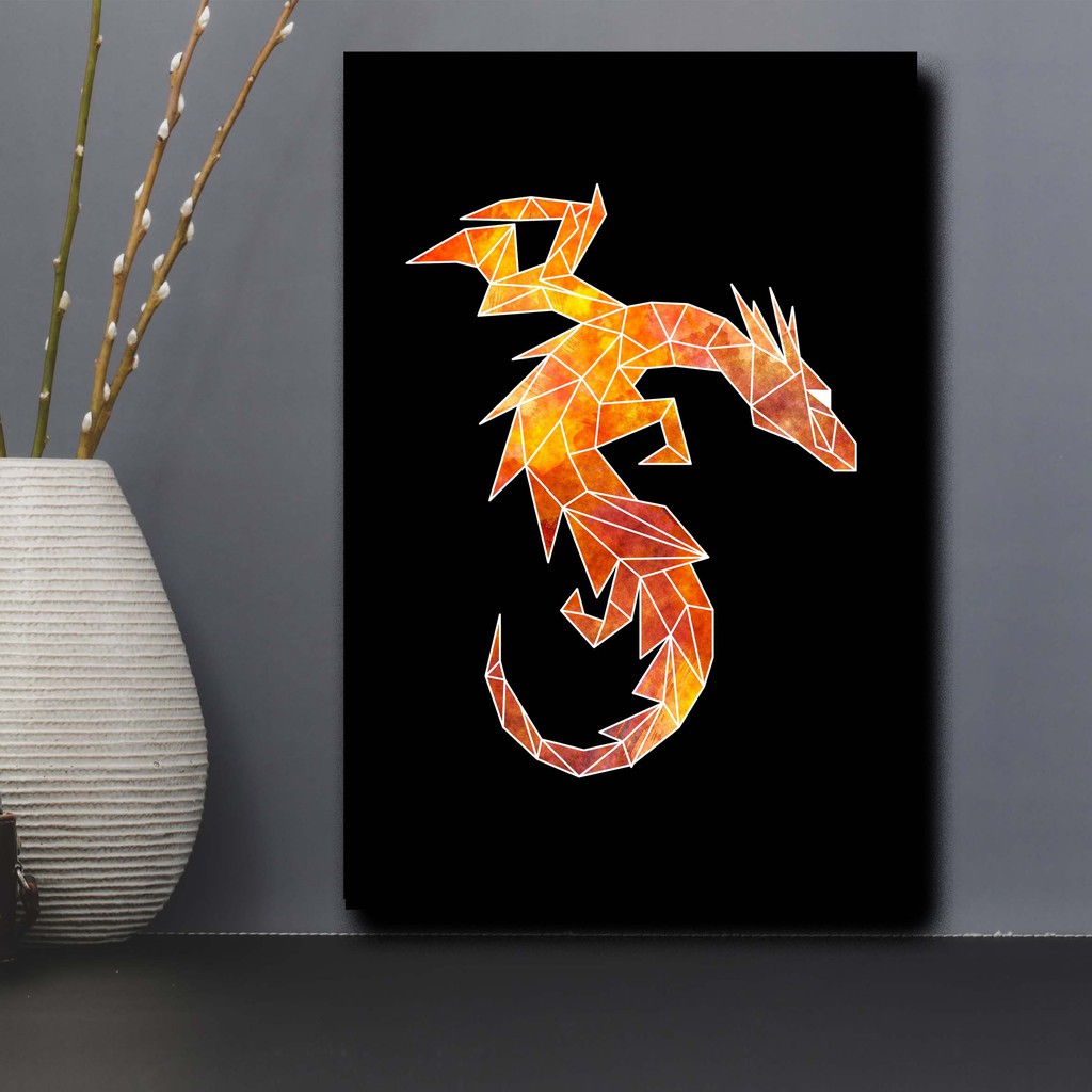 Jual Poster Geometric Naga Hiasan Dinding Minimalis Kayu MDF - Room ...