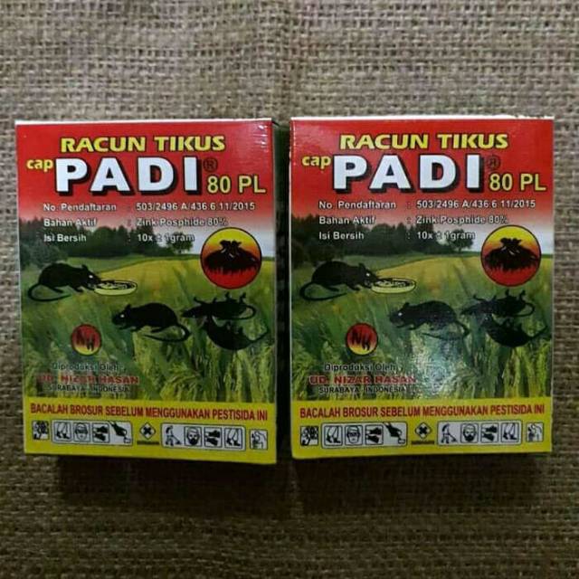 Jual Racun tikus cap PADI 80PL racun tikus tabur | Shopee Indonesia
