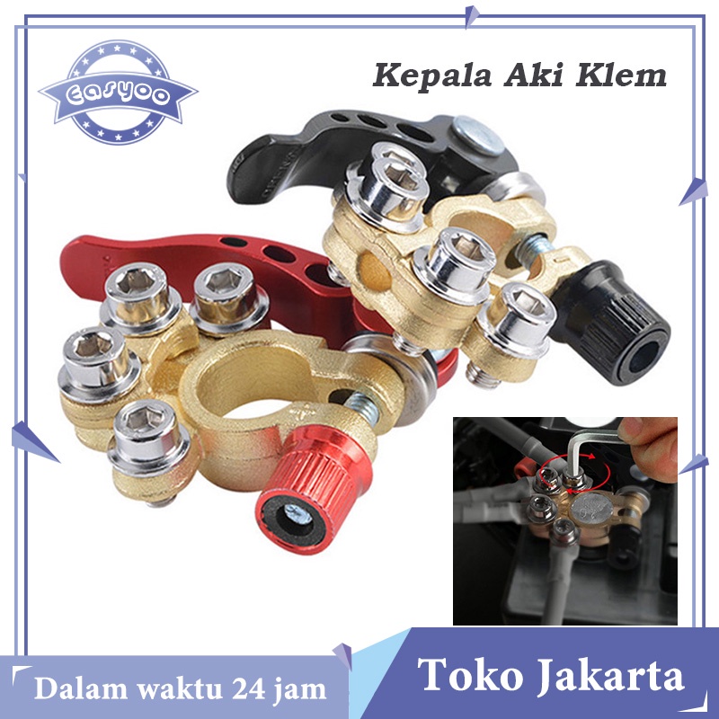 Jual 2pcs Quick Release Terminal Aki Mobil Kuningan 1set Tutup Kepala ...