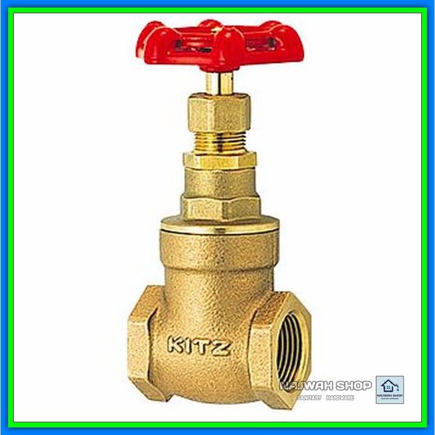 Jual Stop Kran Gate Valve 1/2" inch Kitz Non Rising Class 150 Cast Bronze Fig E Kuningan Origin ...
