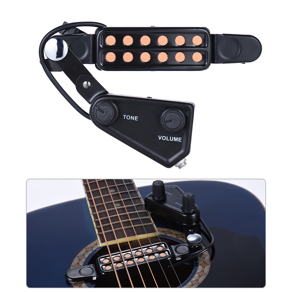 Jual TaffSTUDIO spul Pickup Gitar Akustik 12 Hole dengan Tone Volume ...