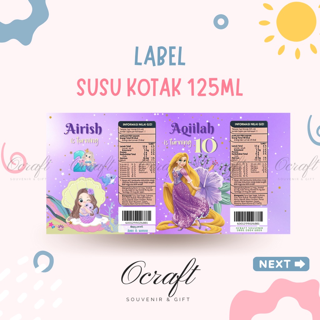 Jual LABEL ULTAH SUSU KOTAK / SUSU UHT 125ml FREE DESAIN | Shopee Indonesia