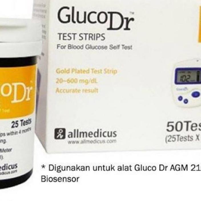 Jual Strip Gluco Dr Bio sensor Glucose / Gula Darah 1 Box 50 Strip Gula ...