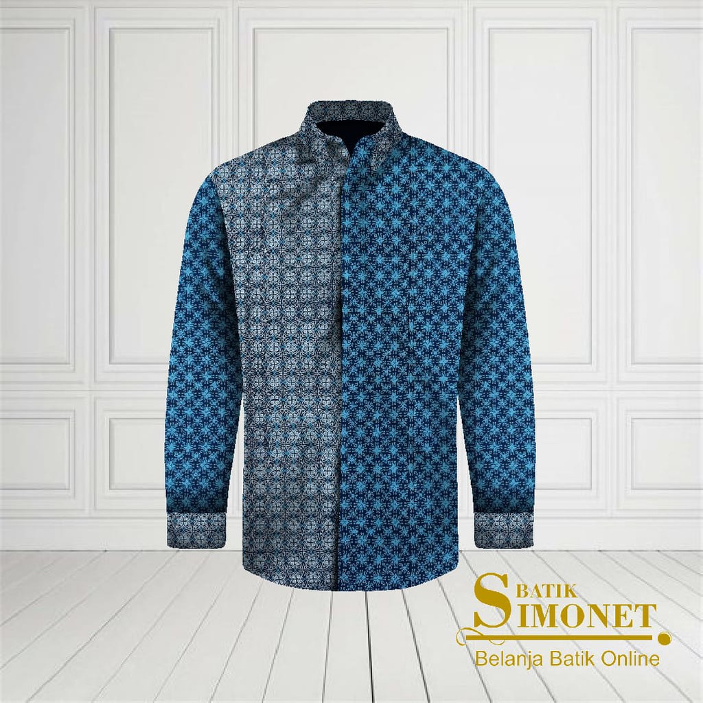Jual Batik Simonet Kemeja Batik Pria Lengan Panjang | Shopee Indonesia