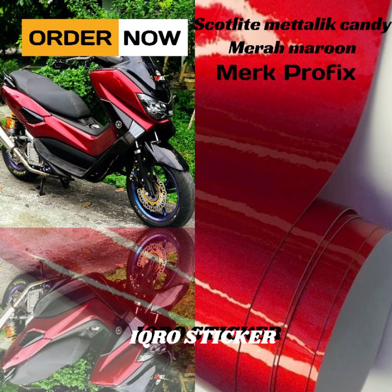 Jual Stiker skotlet motor merah metalik candy scotlite motor metalik ...