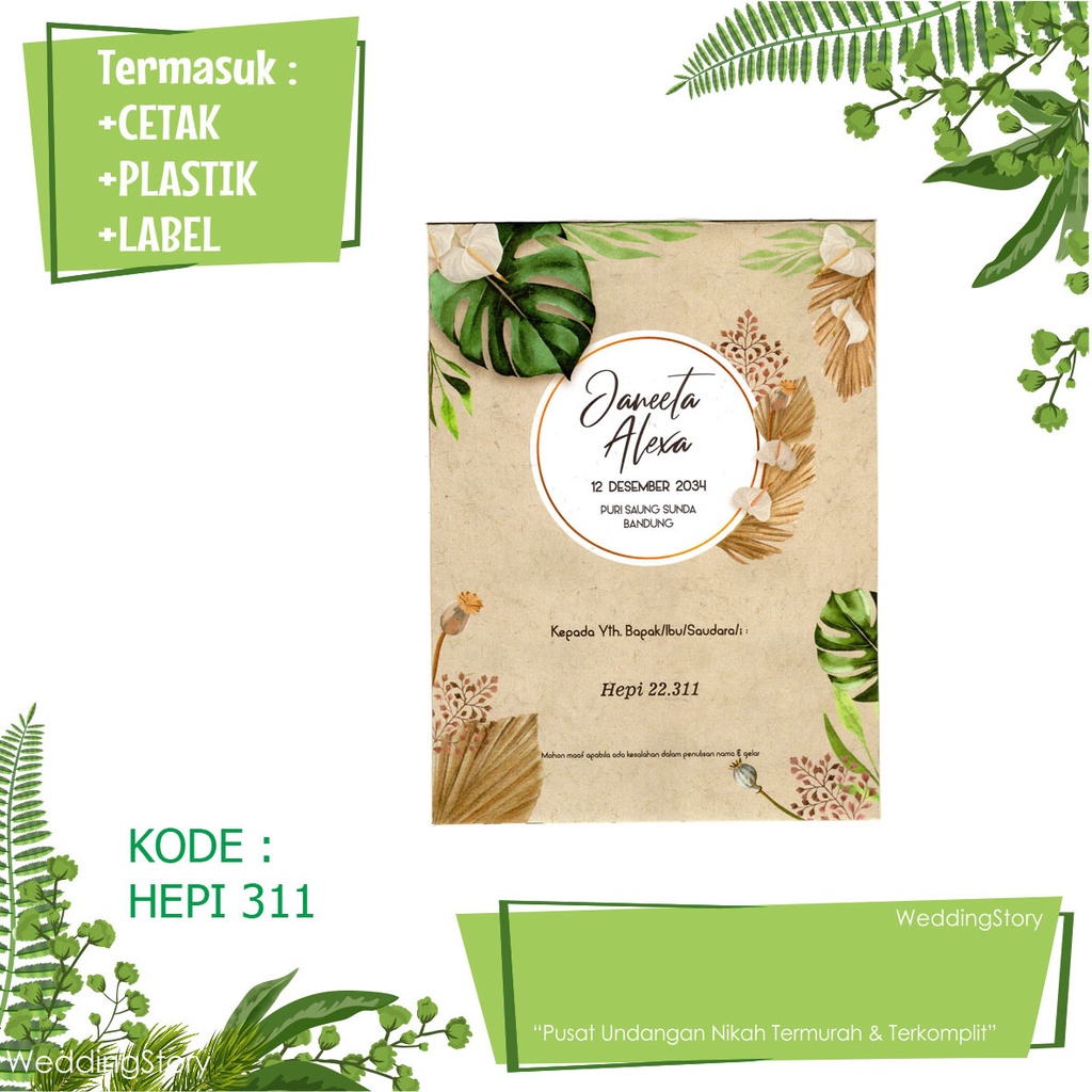 Jual Undangan Nikah Hepi 311 Sudah Cetak Design Menarik / Undangan ...