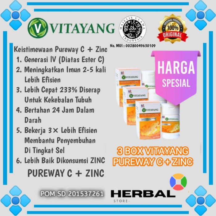 Jual Cintramelin Vitamin C + Zinc Terlengkap & Terbaik, Imun Tubuh (3 × ...