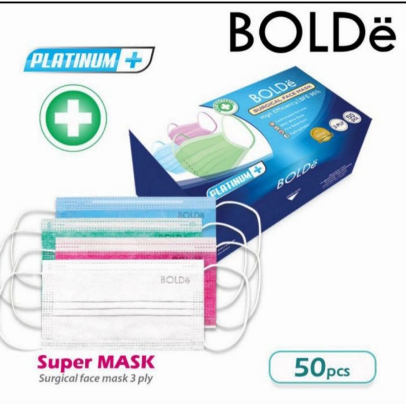 Jual bolde surgical mask isi 50 (masker medis) | Shopee Indonesia