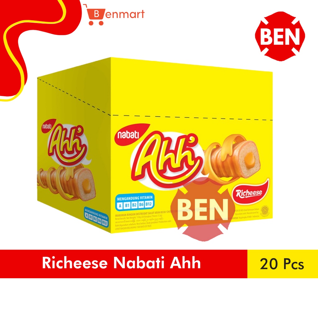 Jual Richeese Nabati Ahh 1 Pak Box 20 Pcs 4g 4gr 4 g gr Cheese Keju 500 ...
