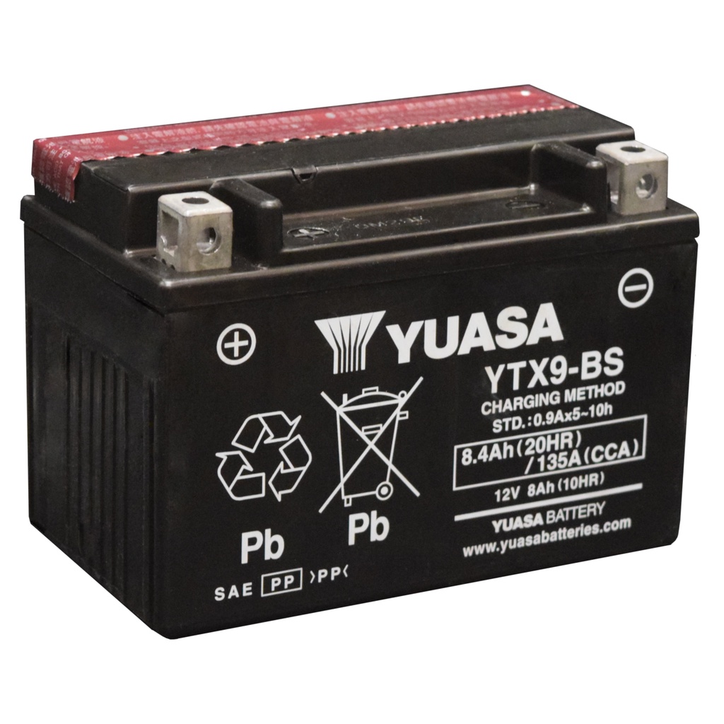 Jual AKI KERING YUASA YTX9-BS 12V 8Ah MOTOR CBR NINJA DAYTONA TMax ...