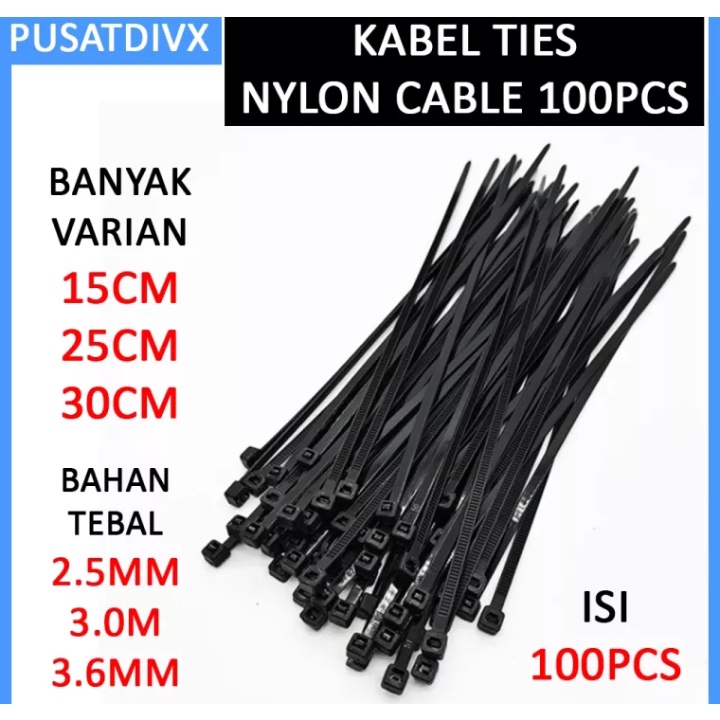 Jual Kabel Ties / Kabel Tis / Cable Tie / Pengikat Kabel 36 X 200 Hitam ...