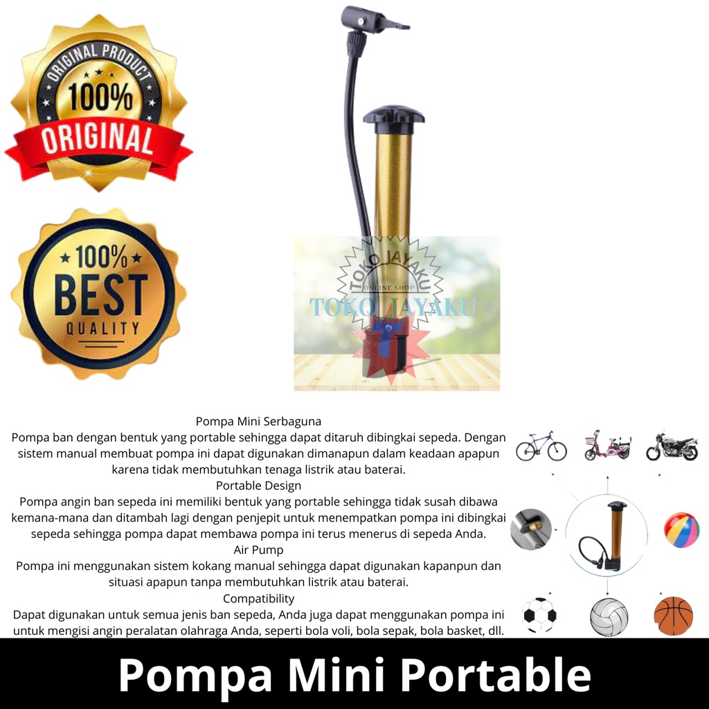 Jual TJ Pompa Angin Sepeda Portable Mini Pompa Sepeda Mini Portable ...