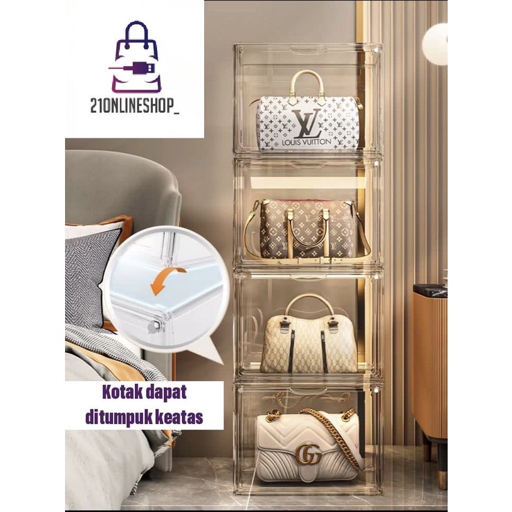 Jual Box Tas Acrylic Akrilik Tempat Tas Bag Display Bag Storage Box ...