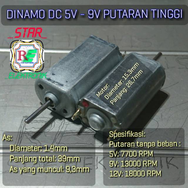 Jual Dinamo motor DC 1,2v / 3v / 5v / 9v / 12v putaran tinggi | Shopee ...