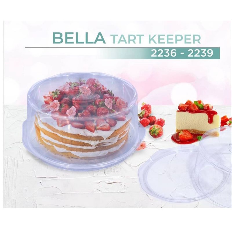Jual Tempat Cake Bulat Akrilik / Bella Tart Midi / Tempat Kue Plastik ...