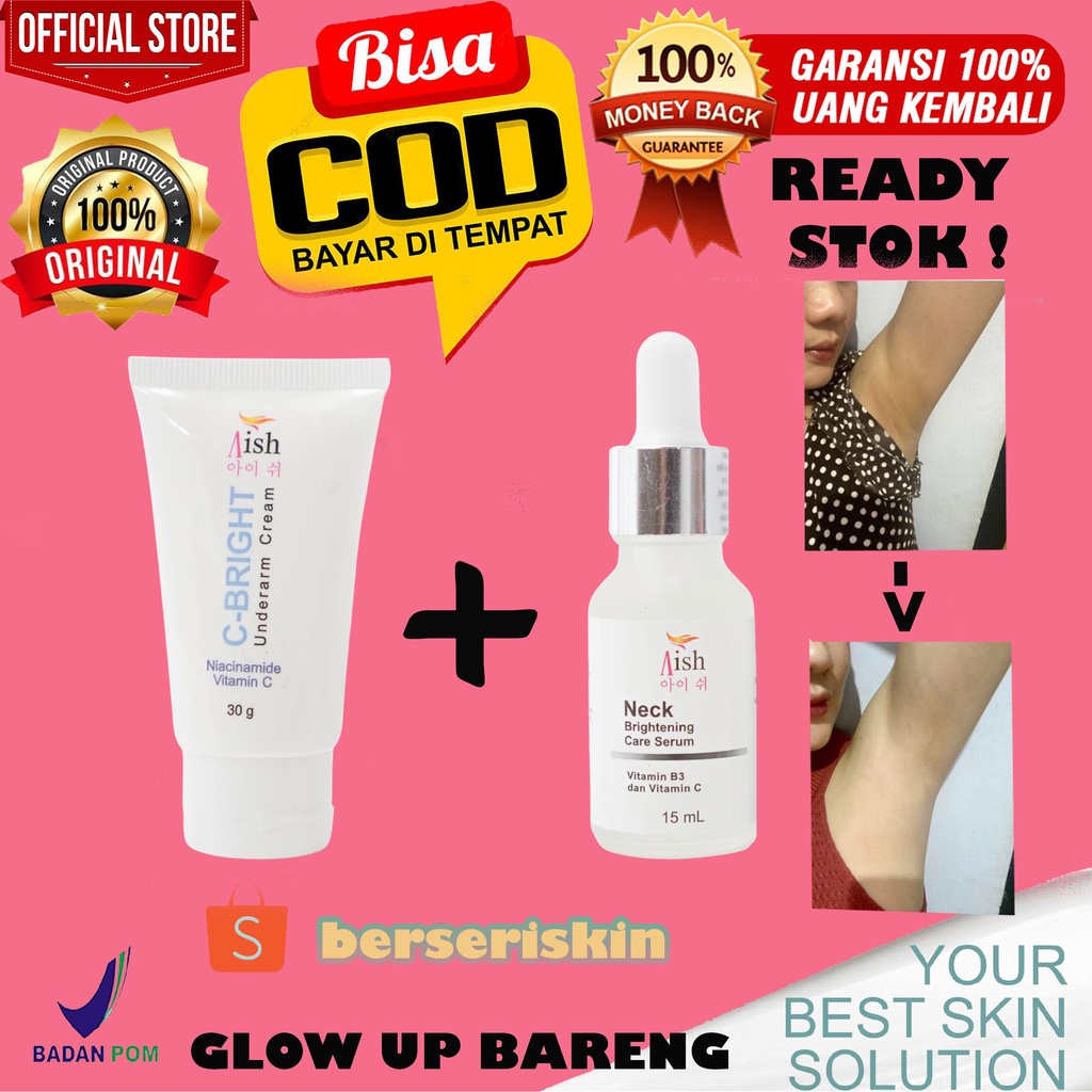 Jual Aish C Bright Underarm Cream | Aish Serum | Aish Neck Brightening ...