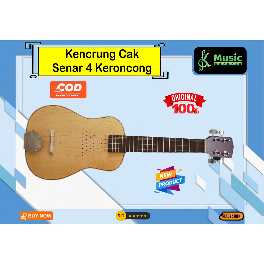 Jual [ COD ] Kencrung keroncong cak senar 4 string kayu tebal mahogany ...