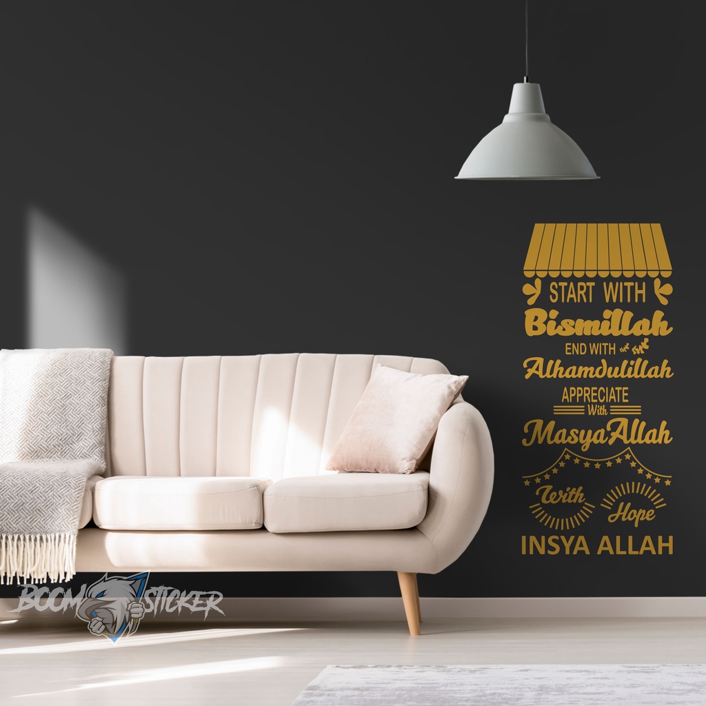Jual CUTTING STICKER DINDING TEMBOK KACA START WITH BISMILLAH | Shopee ...