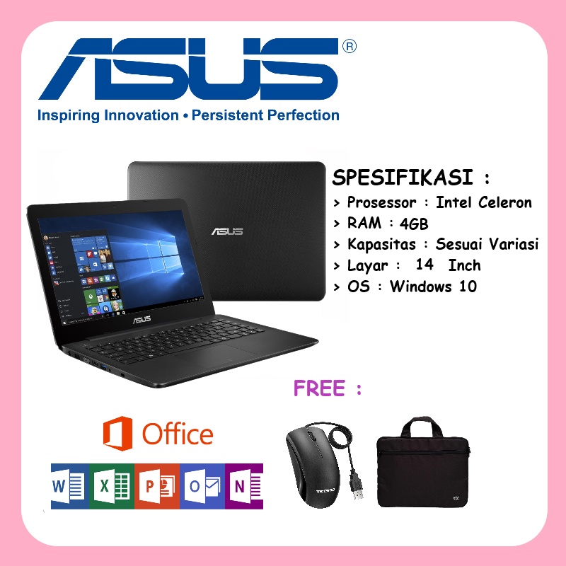 Jual LAPTOP ASUS 14 inch win 10 intel dual core - 8GB - 1TB [FREE GIFT ...