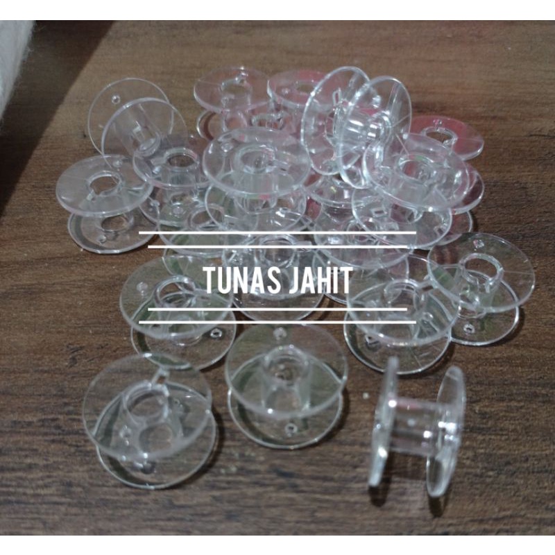 Jual Spool Bobbin Plastik Bening dan Warna Mesin jahit Portable ...