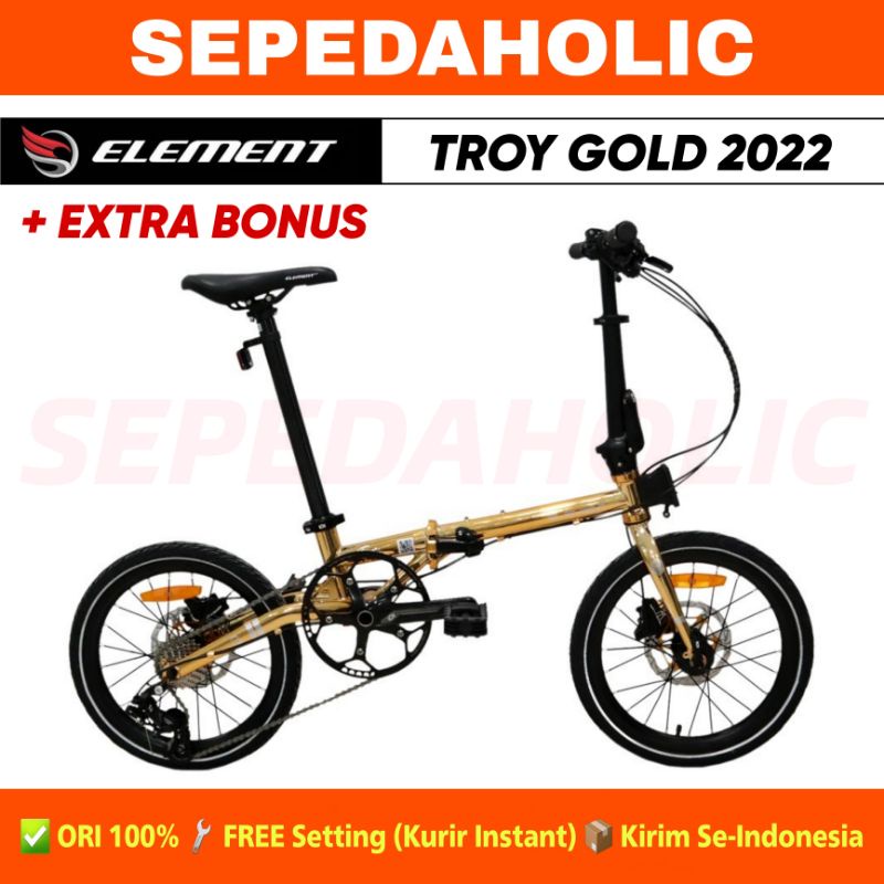 Jual Sepeda Lipat ELEMENT TROY GOLD 2022 Ukuran 16 Inch | Shopee Indonesia