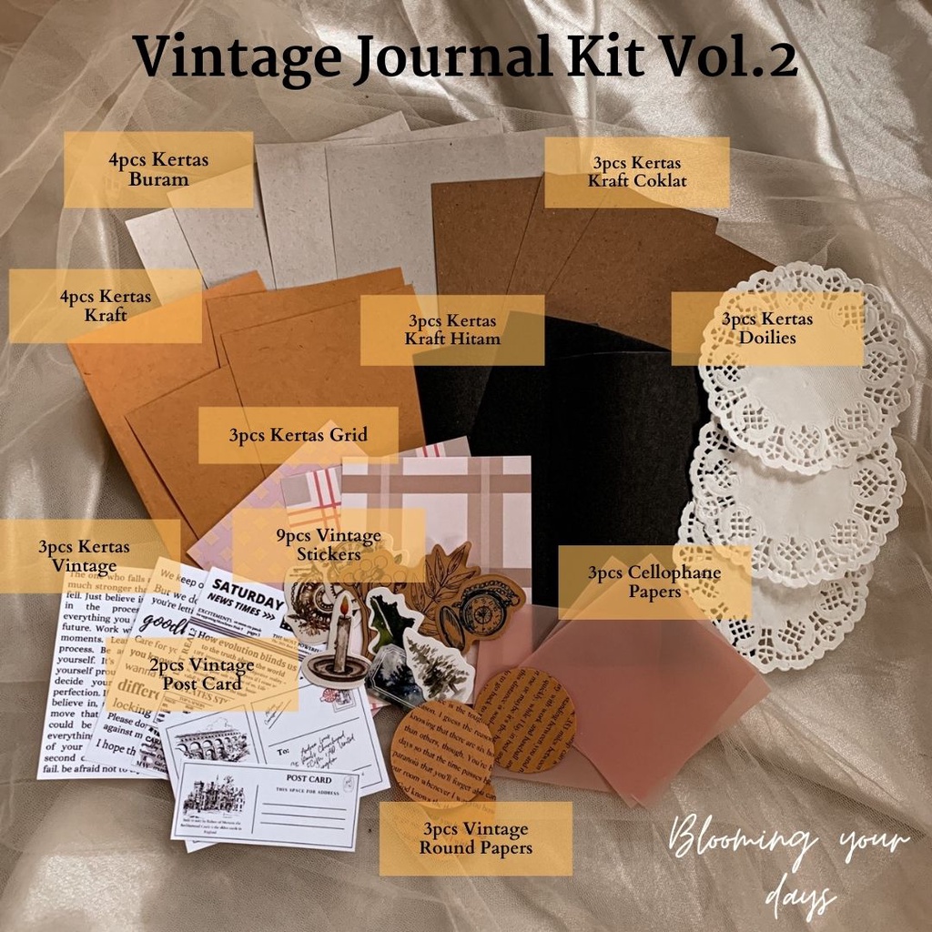 Jual Bloomingyourdays Journal Kit Journaling Vintage Aesthetic Jurnal ...