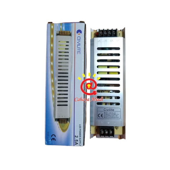 Jual Trafo Led Strip 2,5A 24V Civilite / Trafo Strip Led 24V 2,5A ...