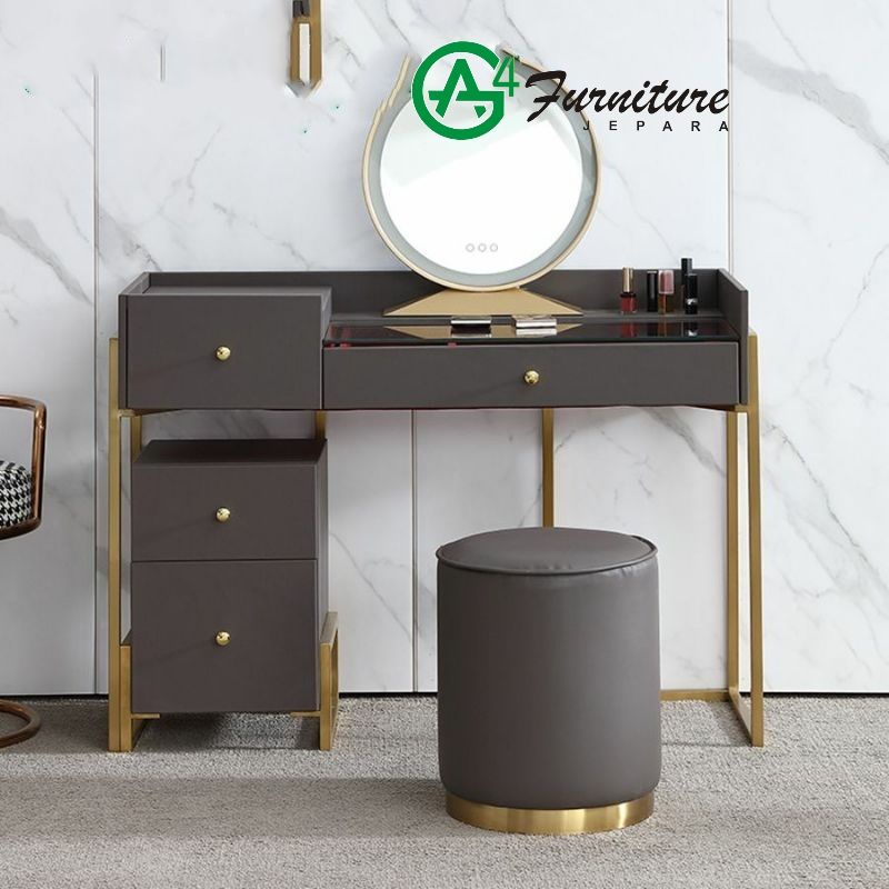 Jual Meja Rias Minimalis DarkGrey Rangka Besi - Kayu Mahoni | Shopee ...