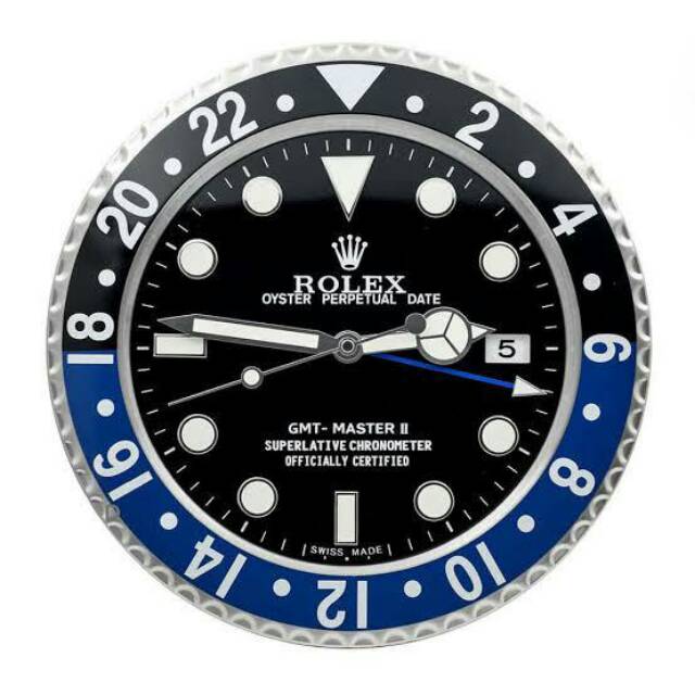 Jual WALL CLOCK / JAM DINDING ROLEX GMT MASTER II QUARTZ GRADE AAA+ ...